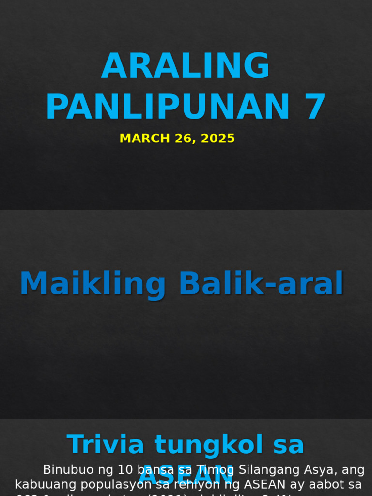 GRADE 7 AP LESSON ASEAN PART 2 | PDF