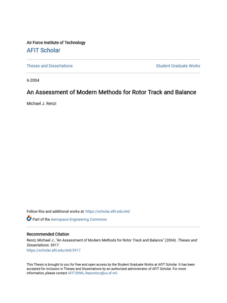 An Assessment of Modern Methods For Rotor Track and Balance | PDF ...