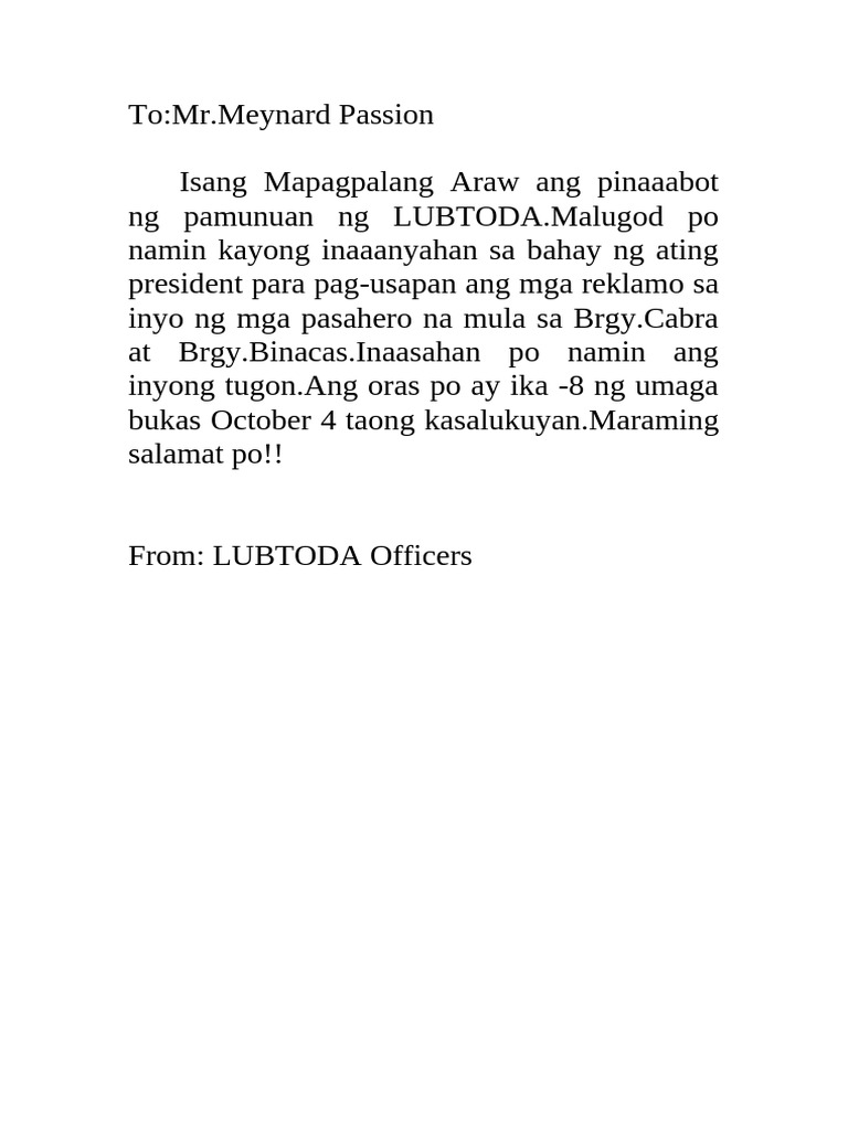Letter Kuya Jade | PDF