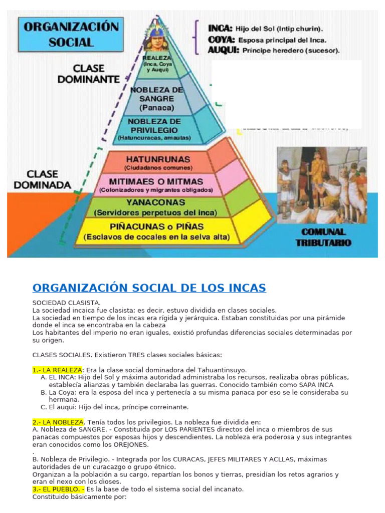 Pirámide Social del Imperio Inca | PDF | Imperio Inca | Andes