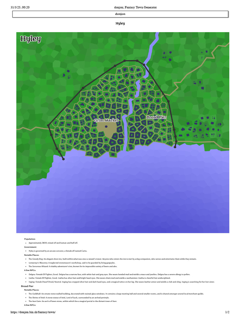 donjon; Fantasy Town Generator 1 | PDF