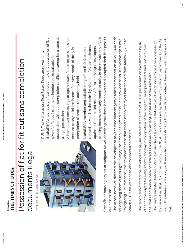 Fit Out Possession Guidelines | PDF