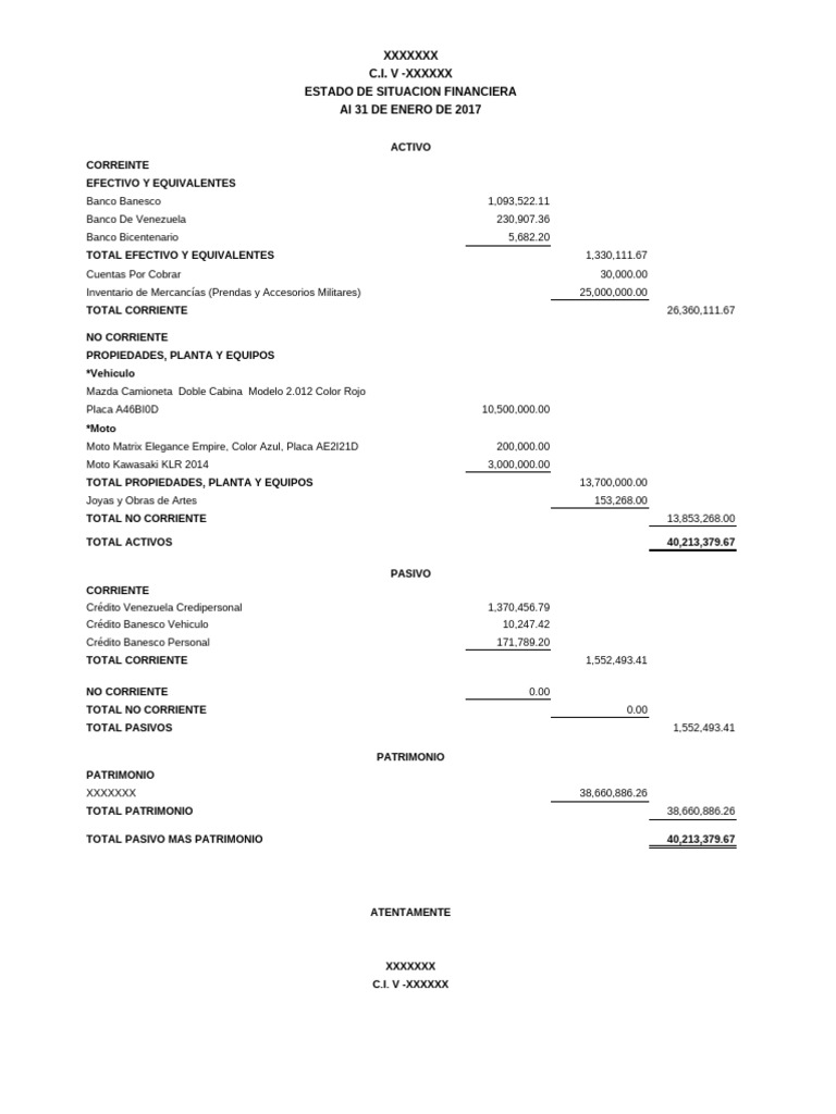 Modelo de Balance Personal | PDF