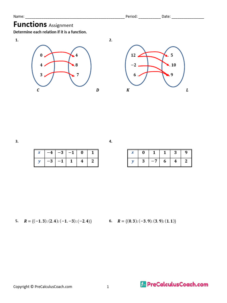 1 1 Assignment SE Functions | PDF | Function (Mathematics ...