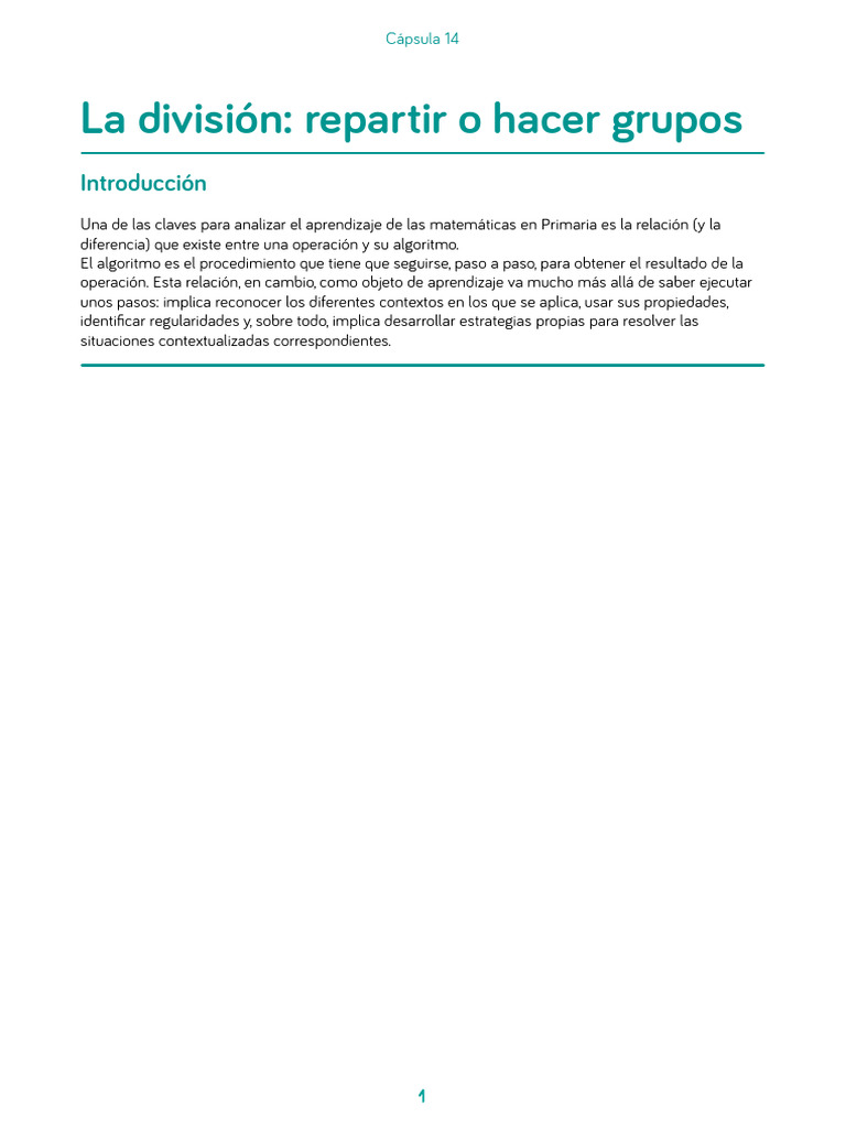 C14 La Division - Repartir o Hacer Grupos | PDF | División (Matemáticas ...