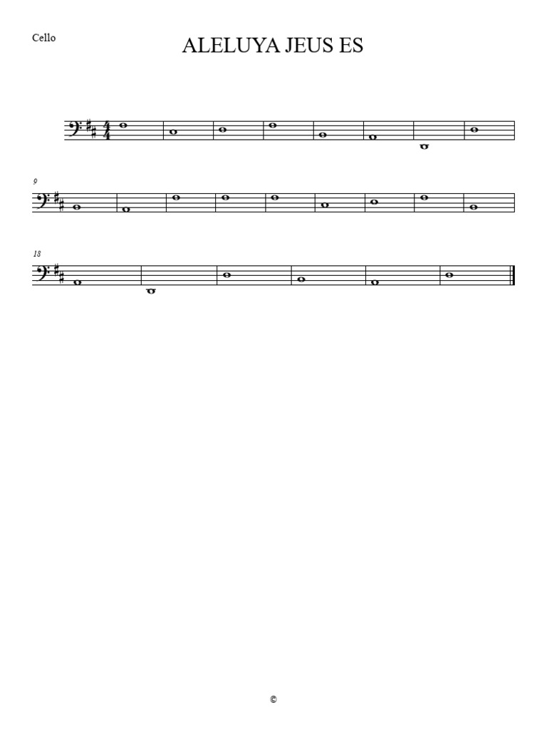 Aleluya Jesus Es - Cello | PDF