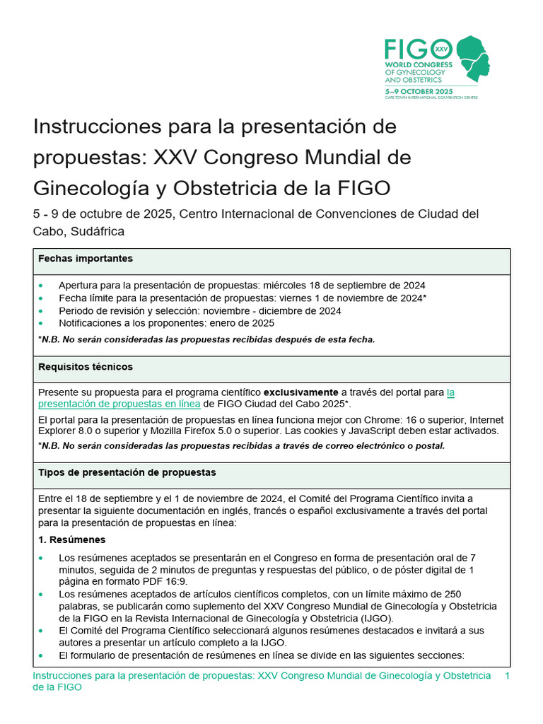 LAS - FIGO Cape Town 2025 - Public Submission Guidelines | PDF | Ensayo clínico | Sumario abstracto)
