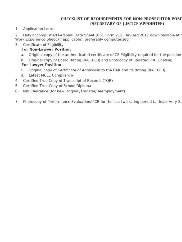 Doj Requirements - Plantilla Applications | PDF | Justice | Crime ...