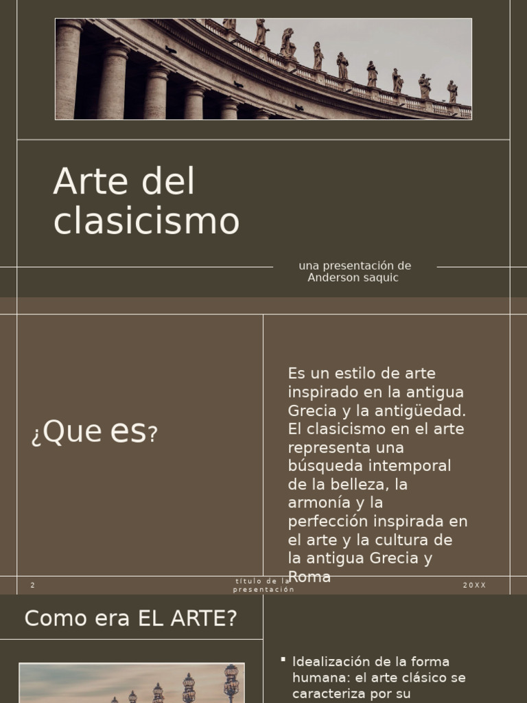 Arte del Clasicismo: Belleza y Armonía | PDF