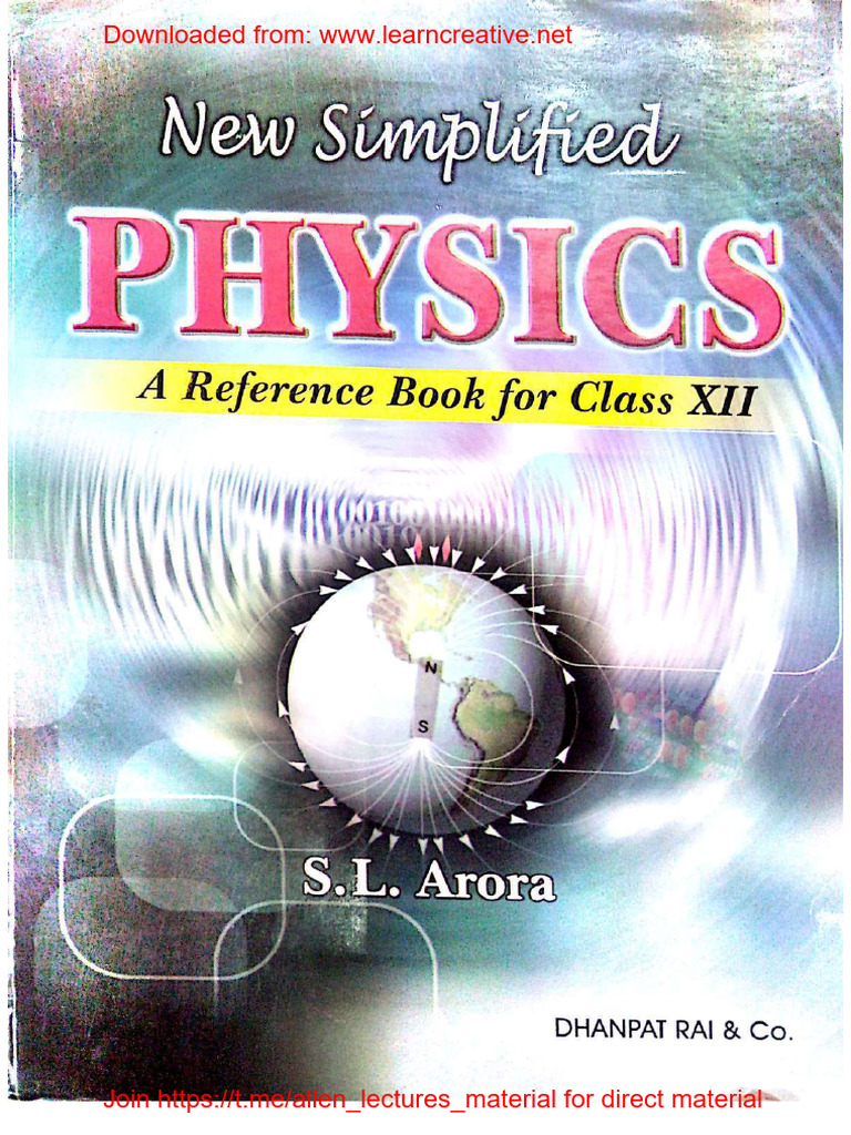 SL Arora Simplified Physics Class 12 Vol 1 Blunt Library PDF Free Compressed | PDF | Software ...