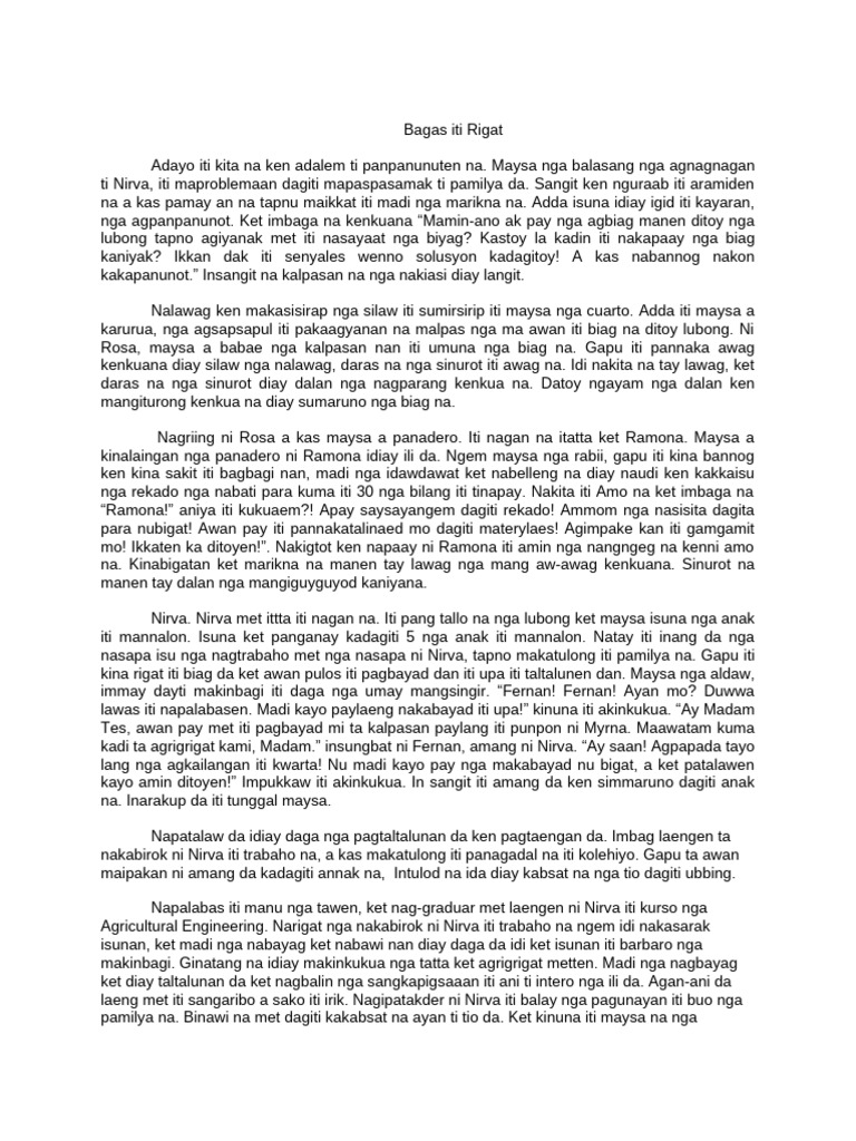 Bagas Iti Rigat | PDF