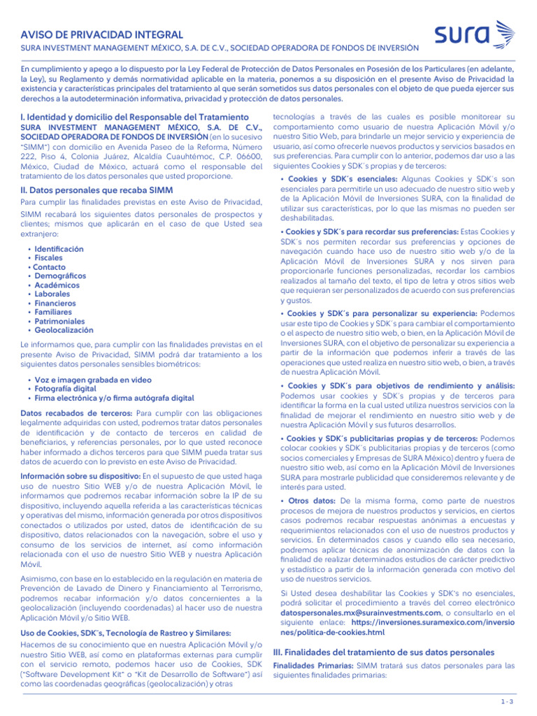 Aviso de Privacidad | PDF | Cookie HTTP | Privacidad