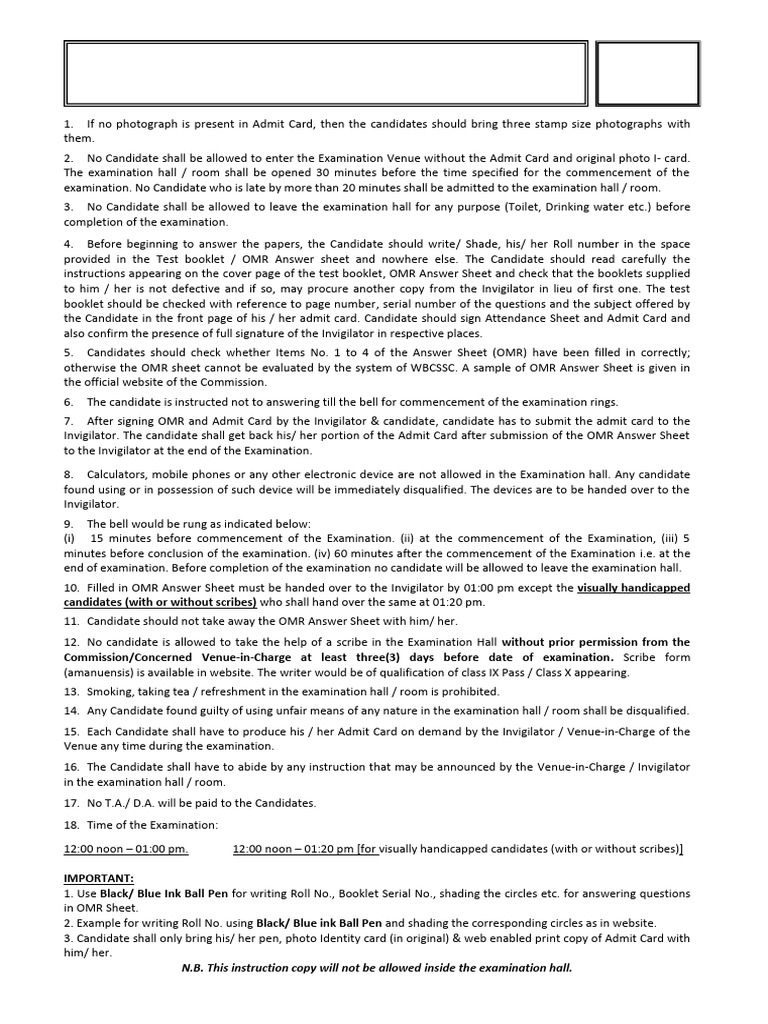 Admit Back Page RLST3 CLK NT | PDF