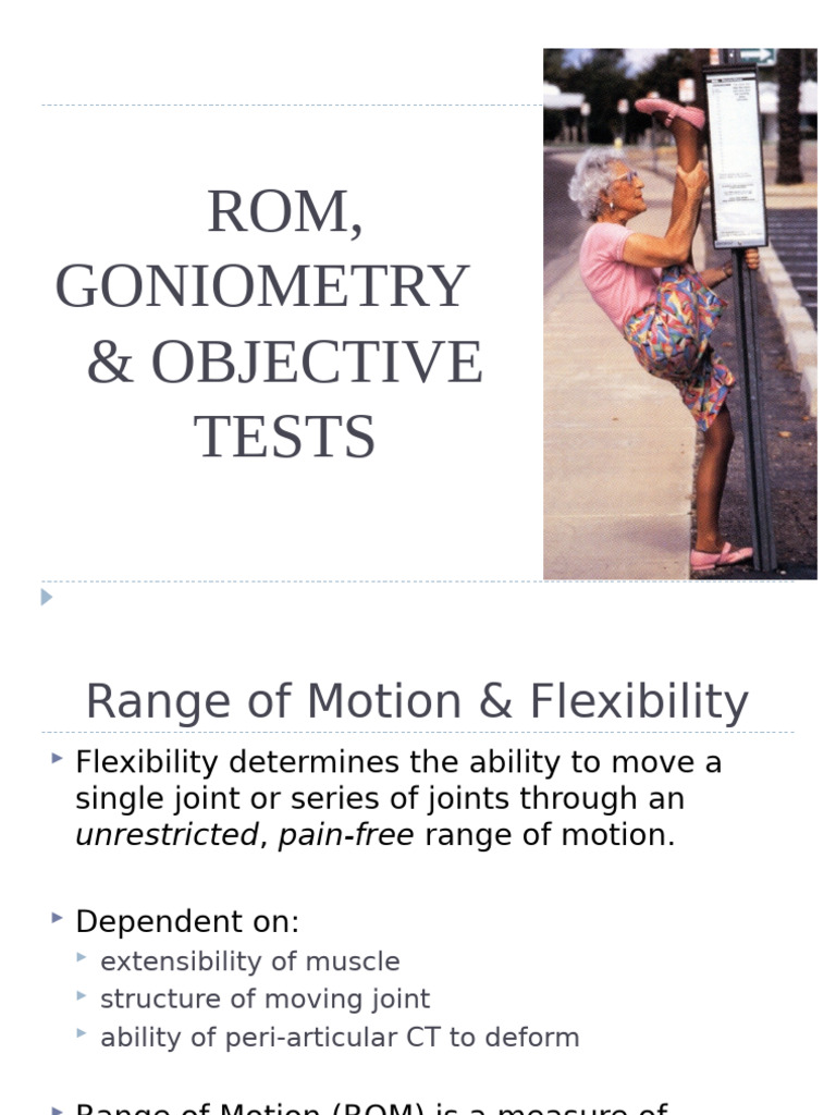 ROM & Goniometry Test | PDF | Muscle Contraction | Anatomical Terms Of ...