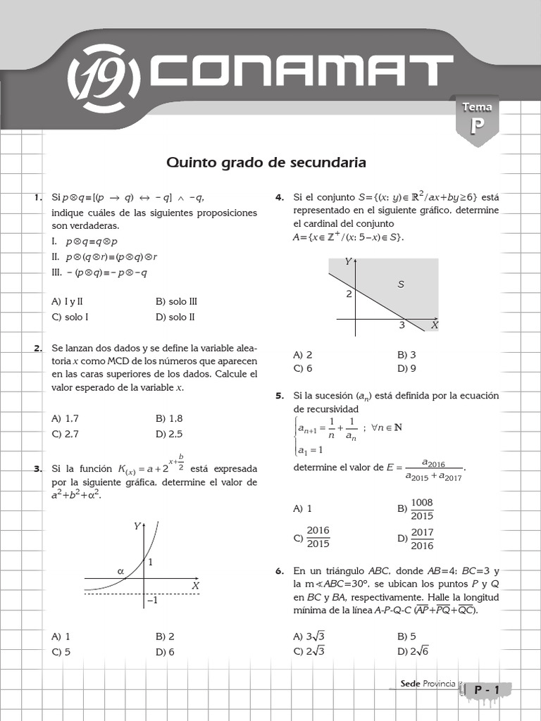 19 - Conamat - Elimin - 5S - Tema P - Provincia | PDF | Geometría del plano euclidiano | Geometría