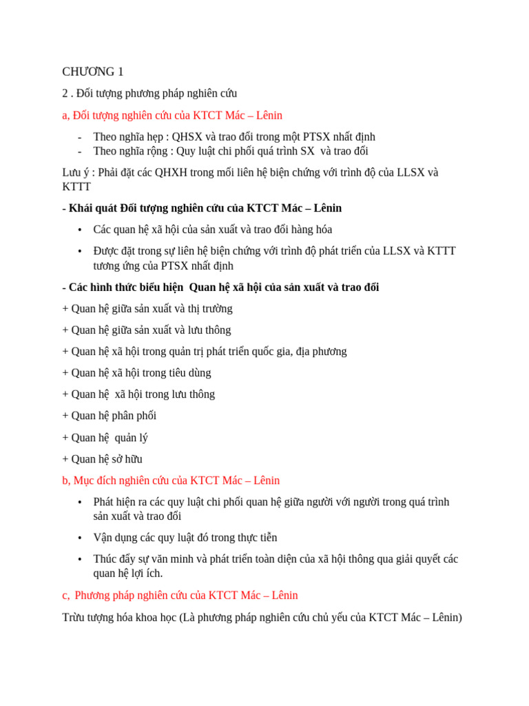 Đề cương KTCT | PDF