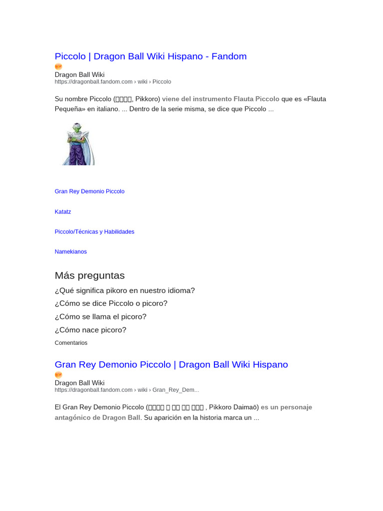 Piccolo | PDF | esfera del dragón