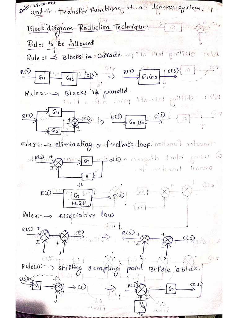 Unit 1csnotes (Block Diagram Reduction) | PDF