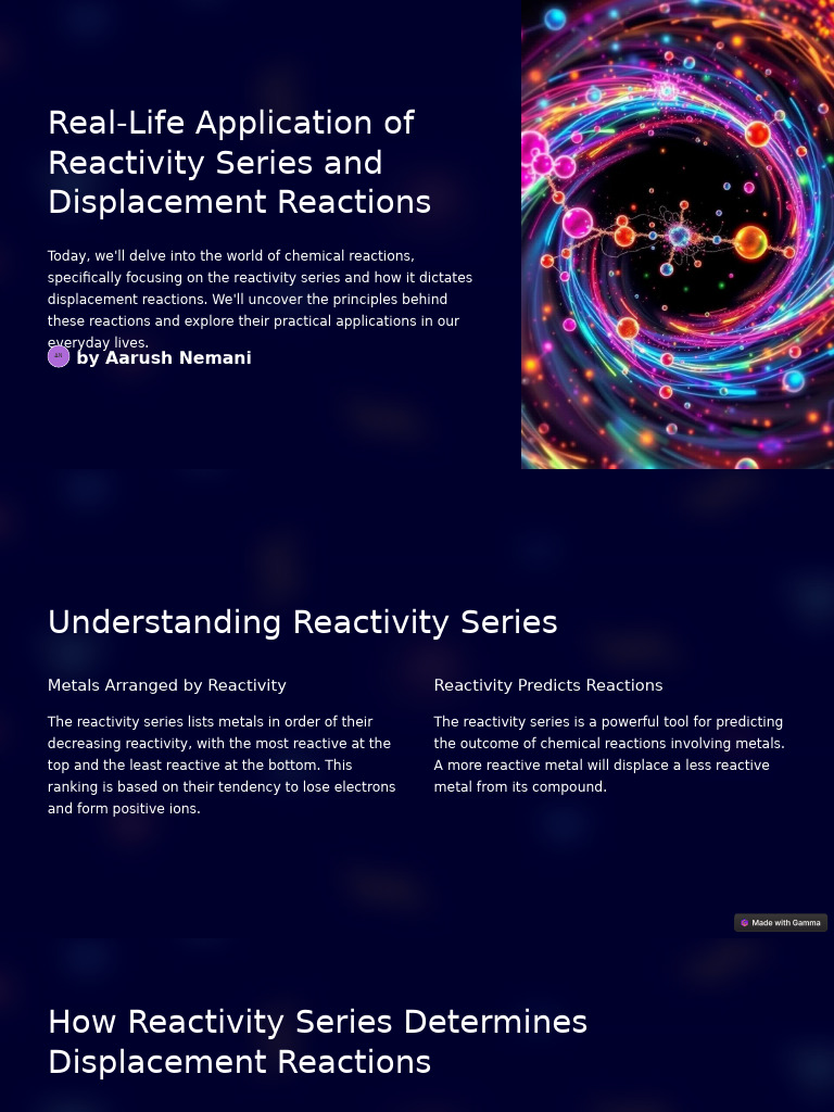 Reactivity Series in Displacement Reactions | PDF | Corrosion | Metals