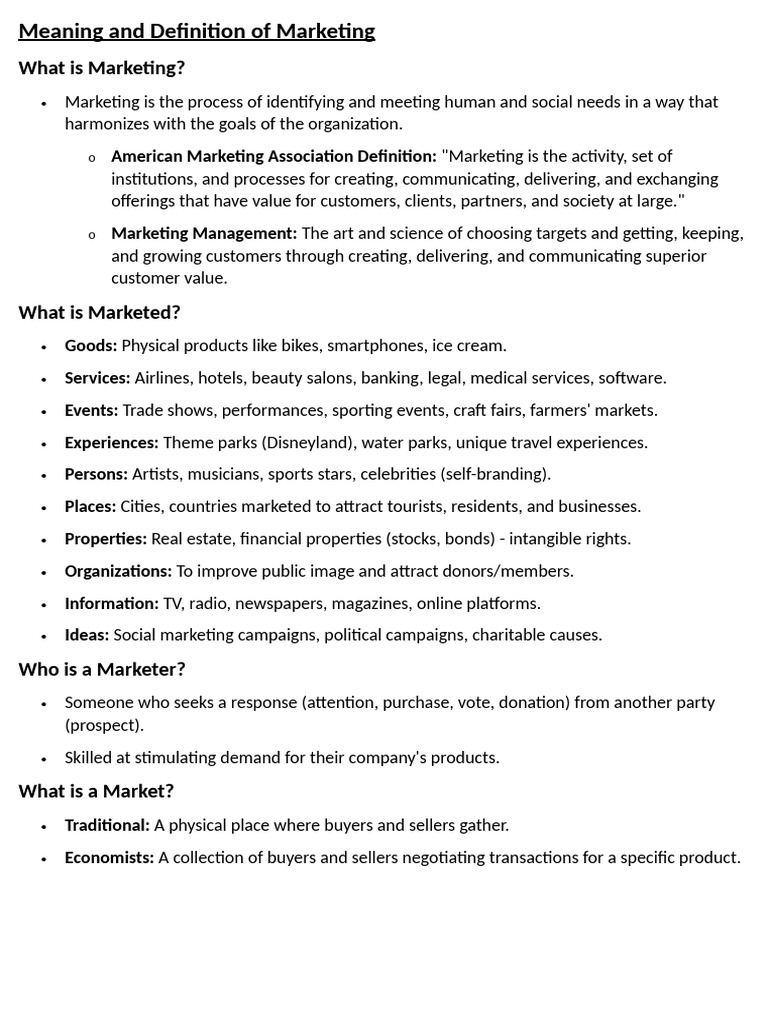 MM UNIT 1 | PDF | Marketing | Supply Chain