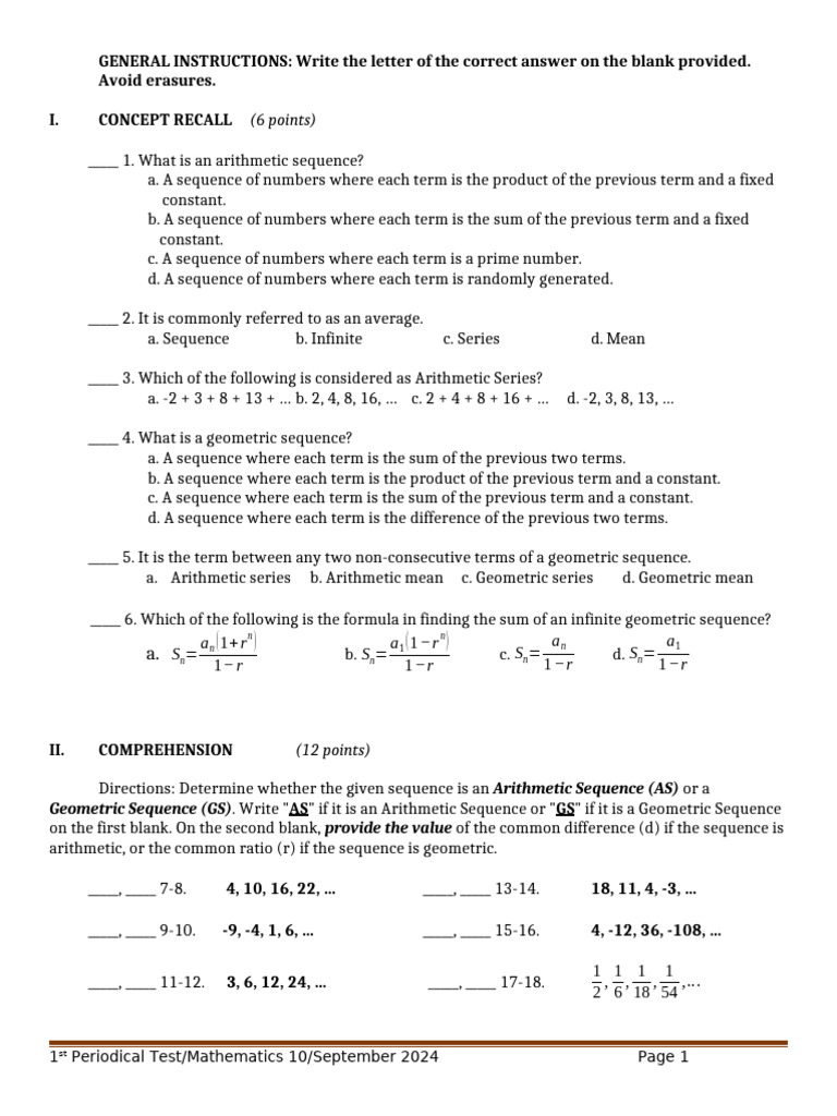 1st-Qtr-DLP-Week9-1stPT-September16-21,2024-updated | PDF | Mean | Numbers