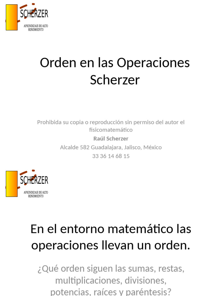 Orden de Operaciones Matemáticas | PDF | Matemáticas