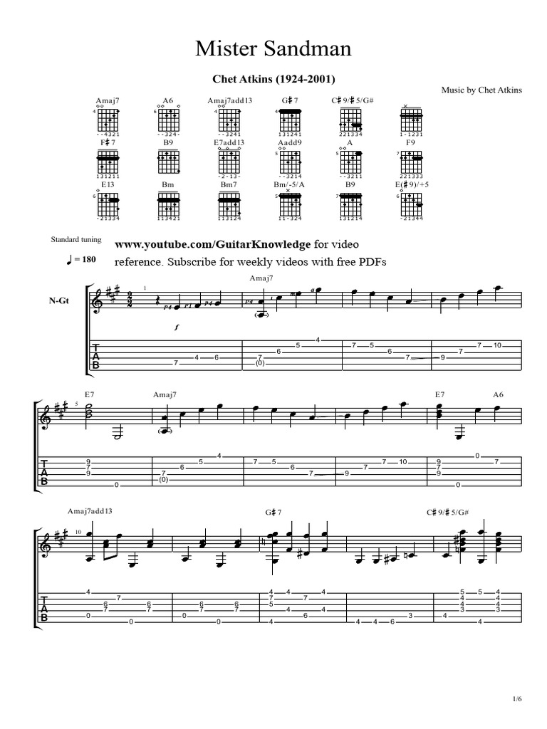 Mr. Sandman Guitar Tabs and Chords | PDF