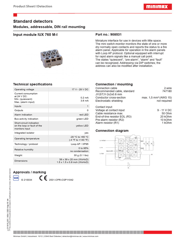 IUX 760 M-I Input Module Overview | PDF | Resistor | Switch