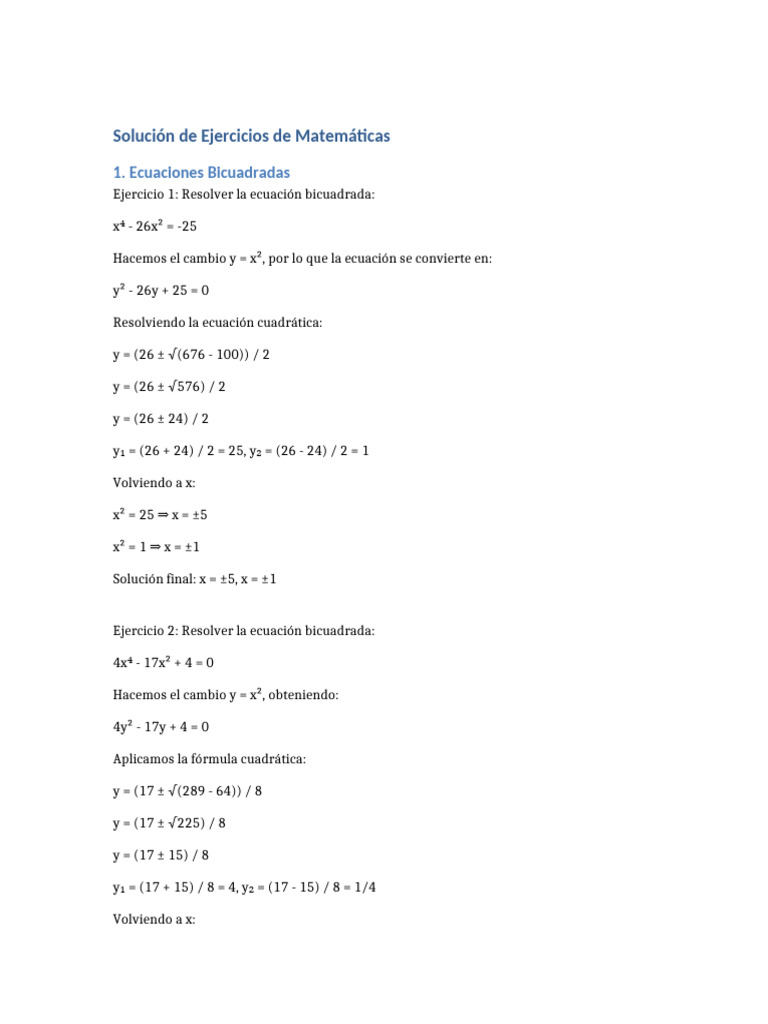 Solucion Ejercicios Matematicas-2 | PDF