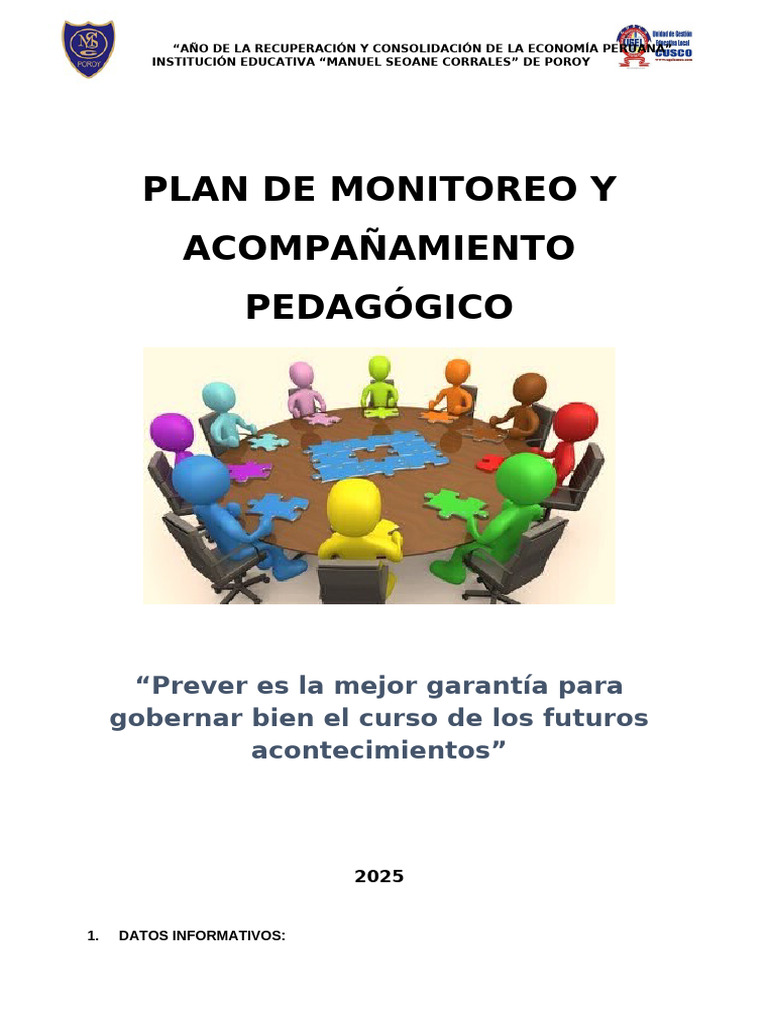 Plan de Monitoreo 2025 | PDF | Maestros | Evaluación