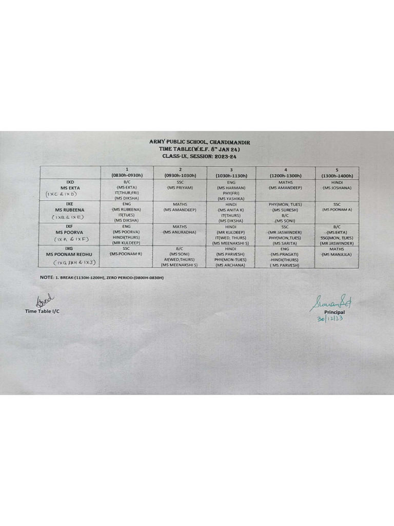 Remedial - Extra Classes (Wef 8jan'24) | PDF