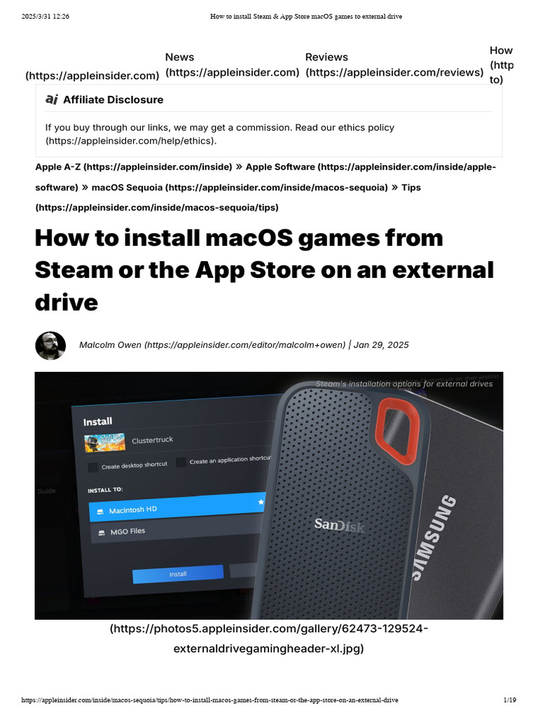 How To Install Steam & App Store macOS Games To External Drive | PDF ...