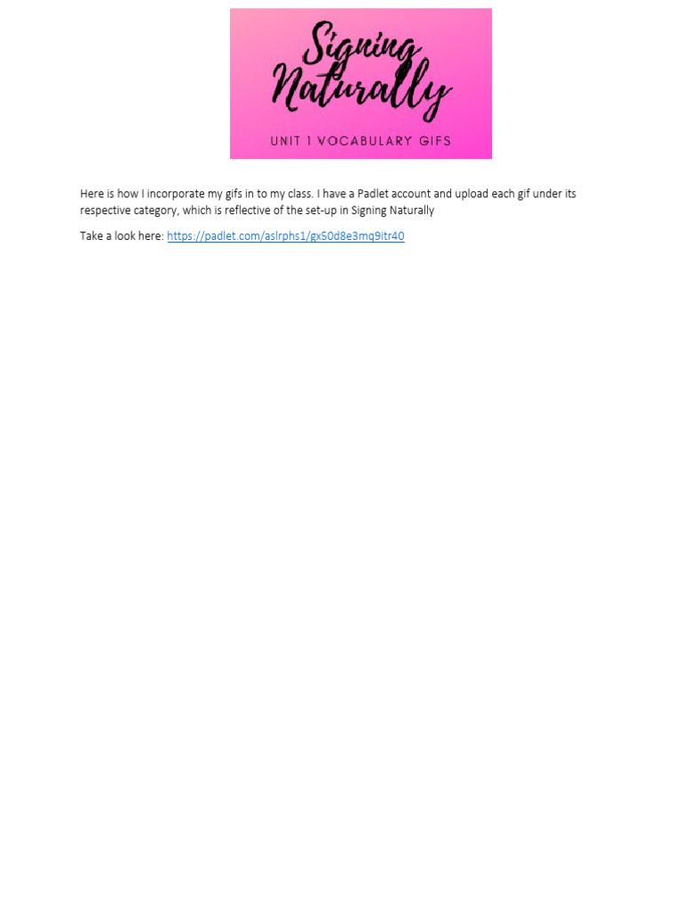 SigningNaturallyUnit1GIFSinPadlet-1 | PDF