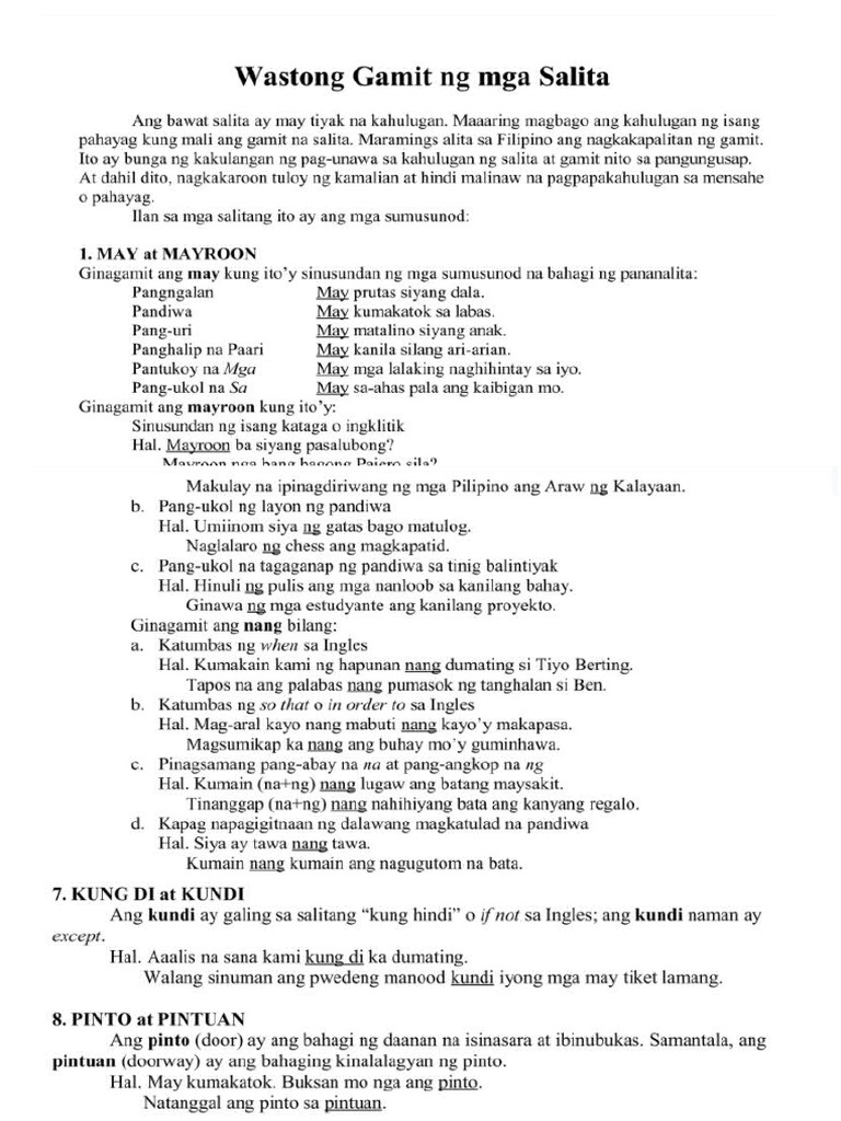 Wastong Gamit NG Wika | PDF