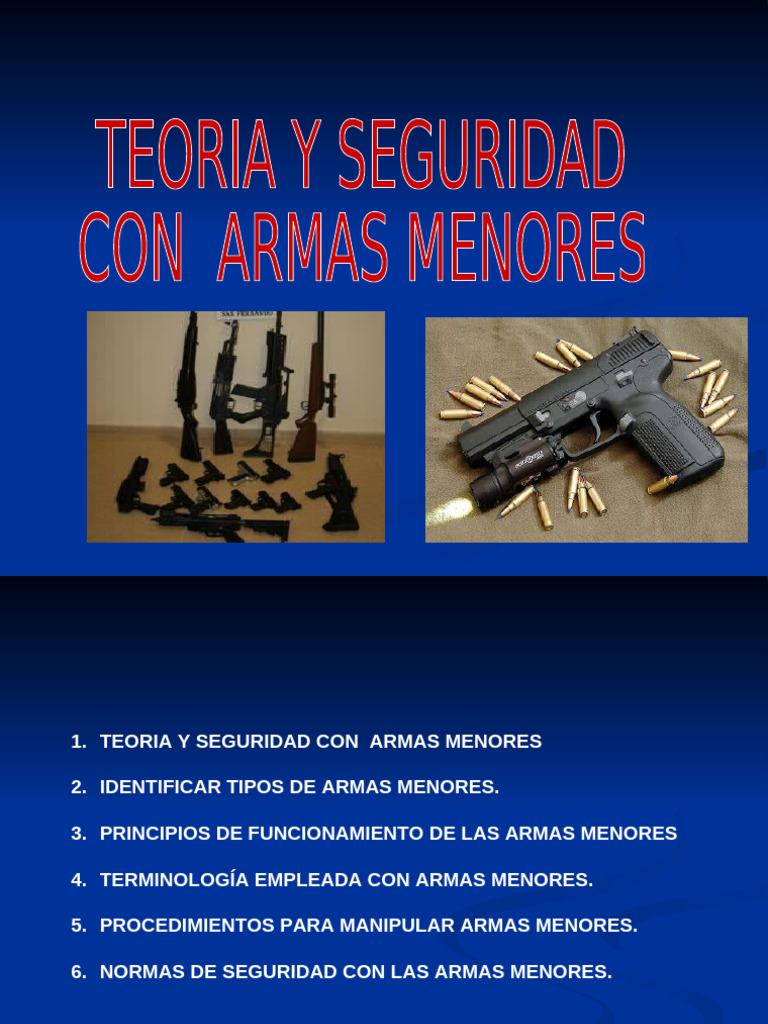 Armas Menores | PDF | Cartucho (armas de fuego) | Proyectiles