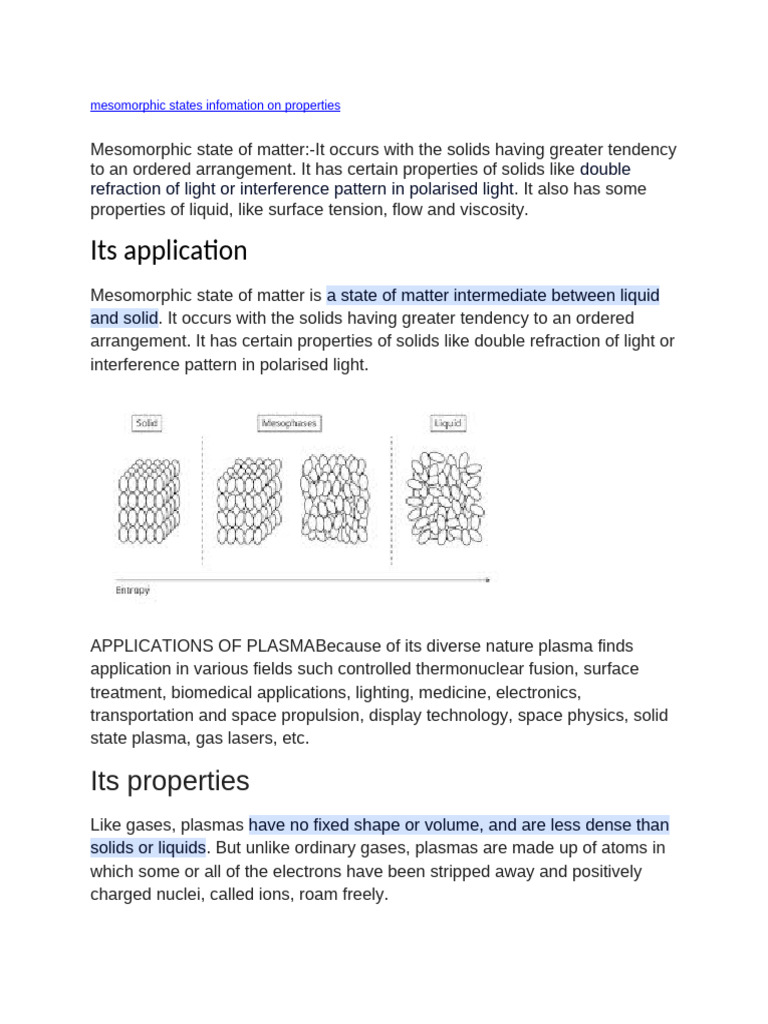 Mesomorphic States Infomation On Properties | PDF | Superconductivity ...