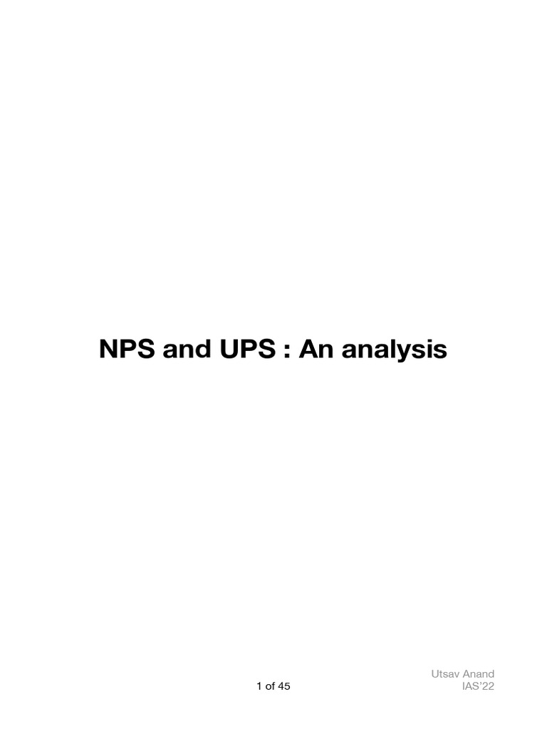 Final NPS UPS Comparison | PDF | Factor Income Distribution