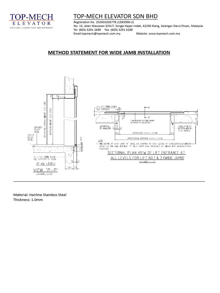 Method Statement (Wide Jamb) | PDF