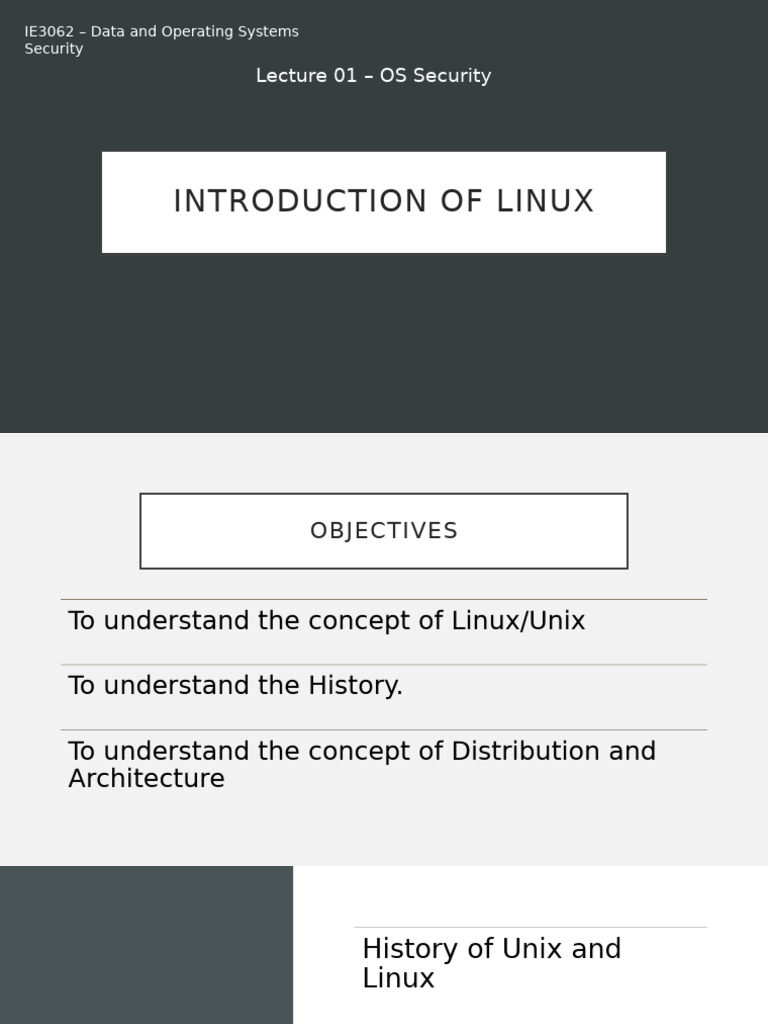6 - T4 - OS Security - Introduction of Linux | PDF | Linux | Operating System