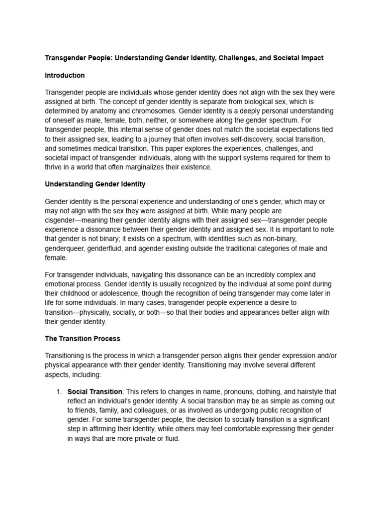 Transgender People - Understanding Gender Identity, Challenges, and ...