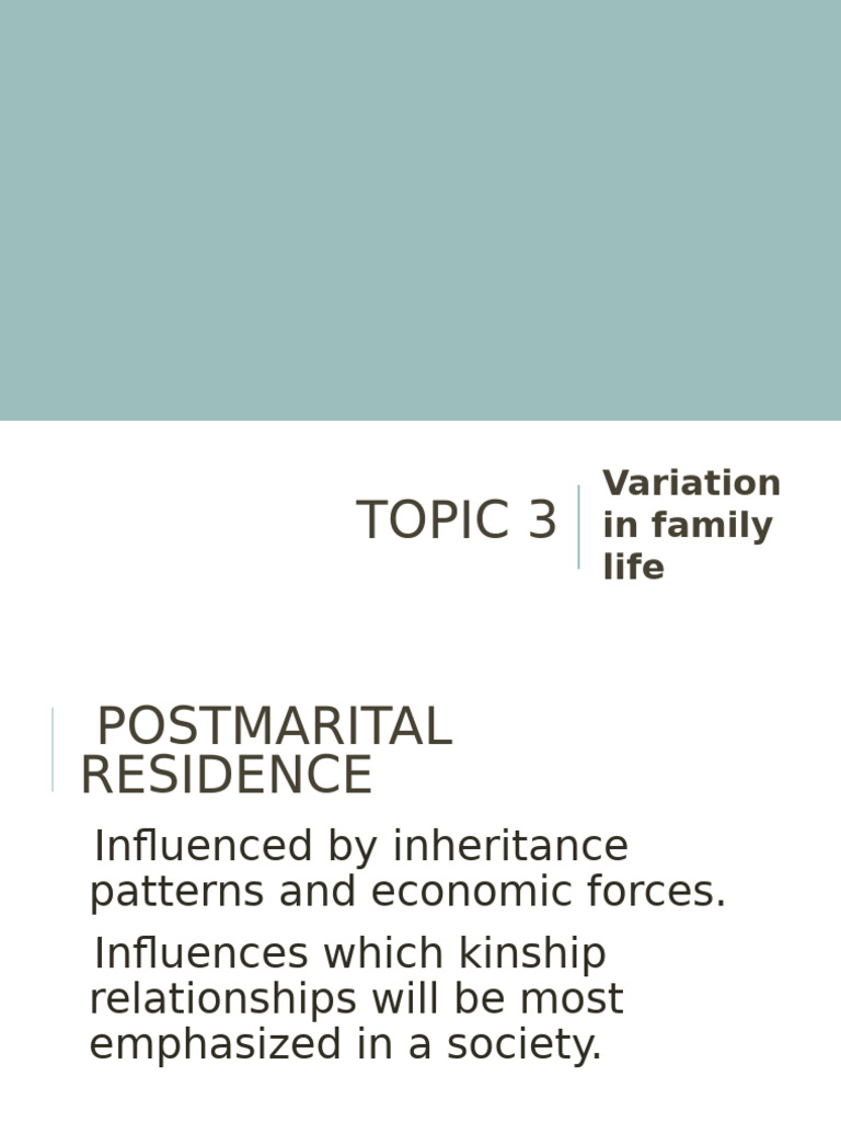Topic 3 LMPU2322 Variation in Family Life | PDF | Family | Kinship And ...