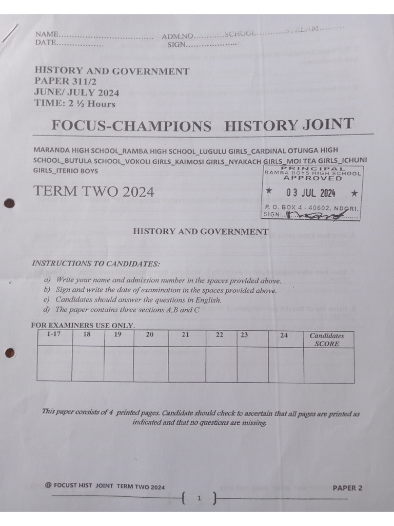 Hist Focus Joint PP2 T2 - 2024 | PDF