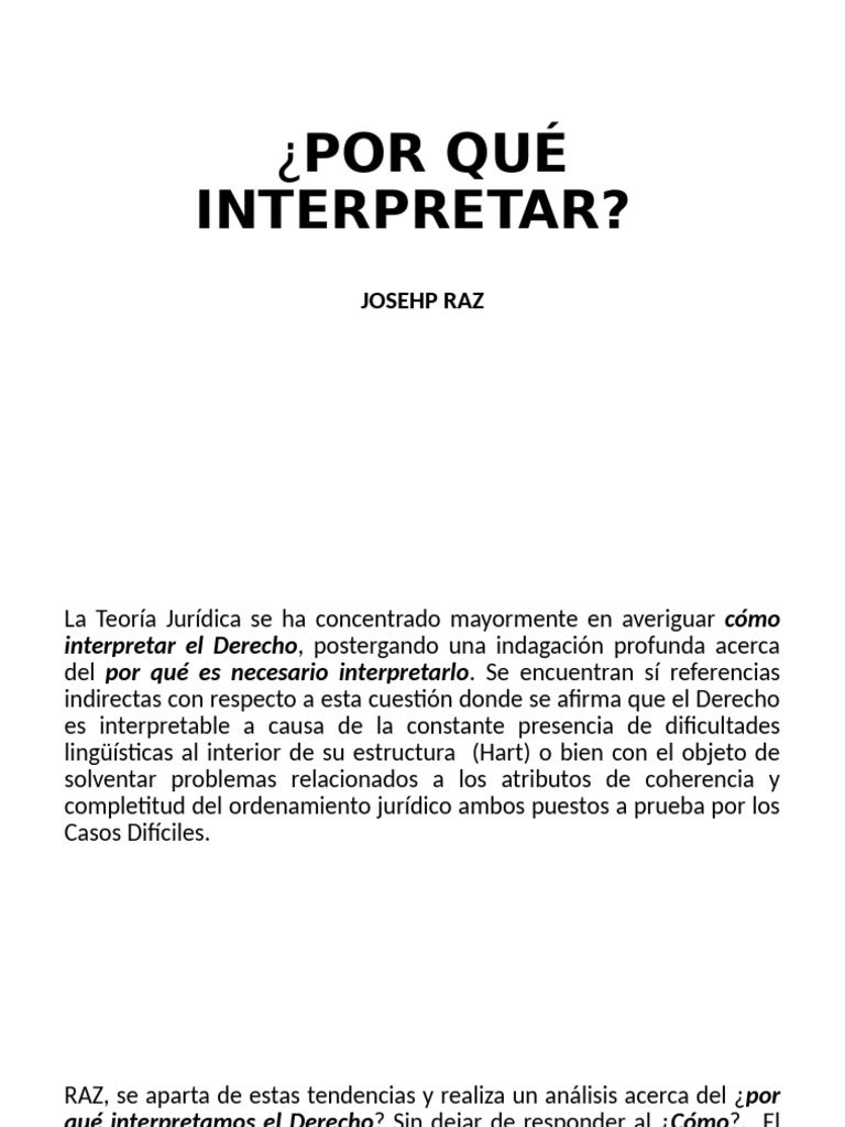 Por Qué Interpretar - Joseph Raz | PDF | Juez | Justicia