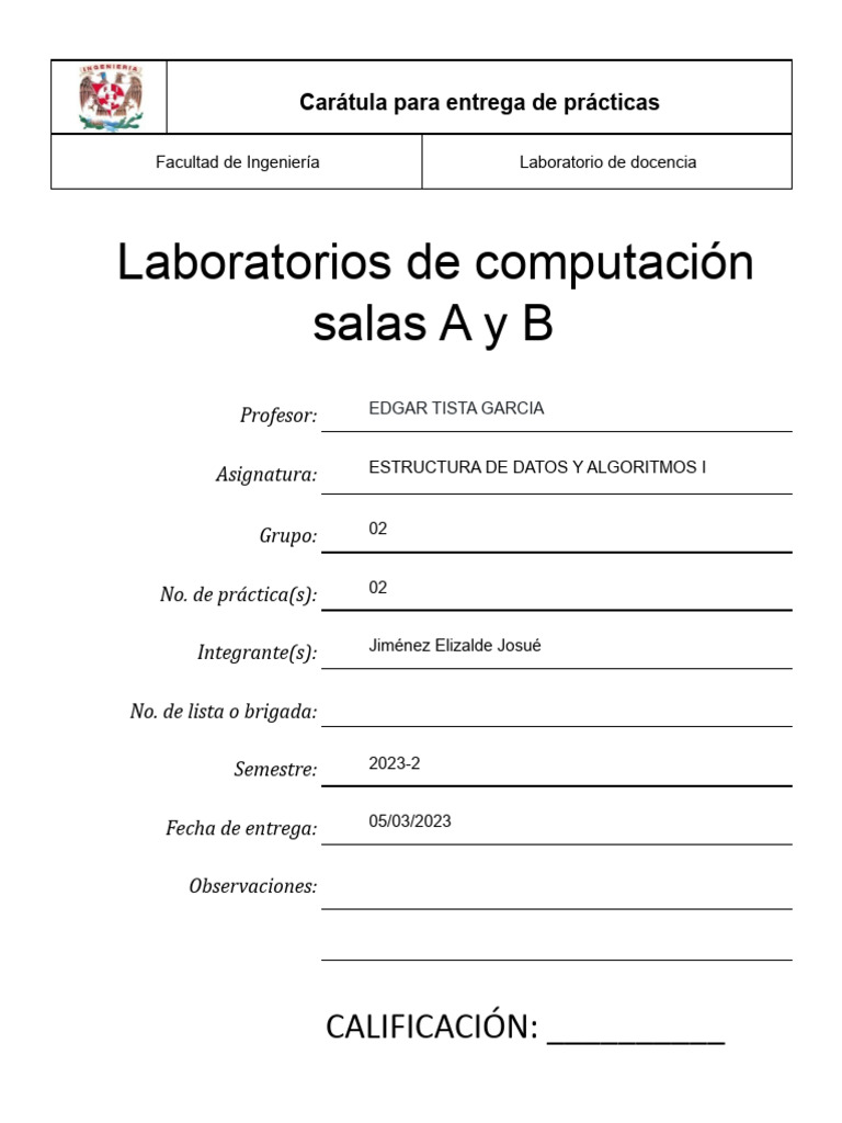 Jiménez Elizalde Josué Práctica 2 | PDF | Puntero (Programación de computadora) | Variable ...