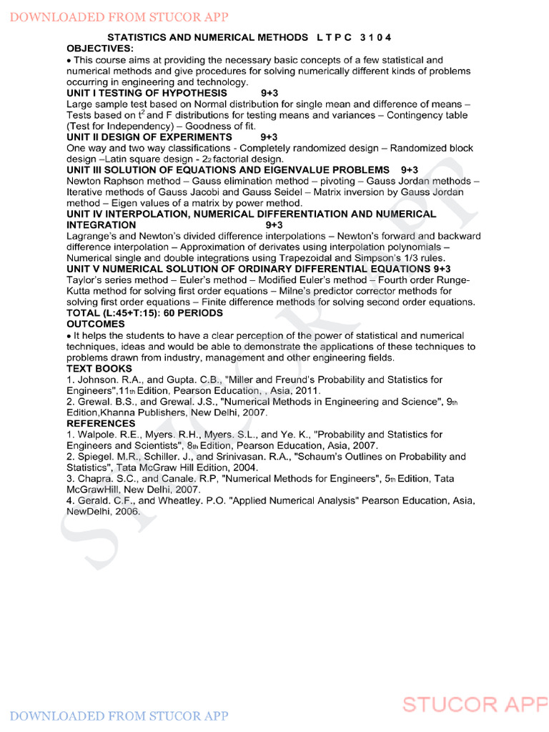 Stucor Ma3251 Ed | PDF | Experiment | Analysis Of Variance