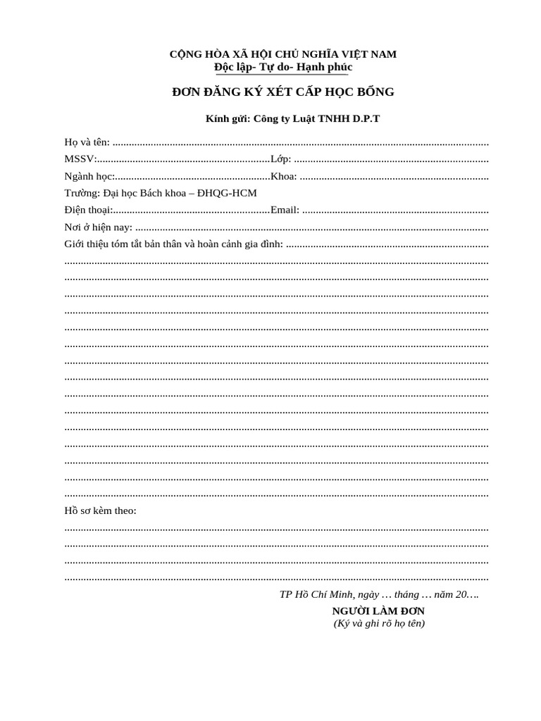 24 - DPT - Don Dang Ky Xet Cap Hoc Bong | PDF