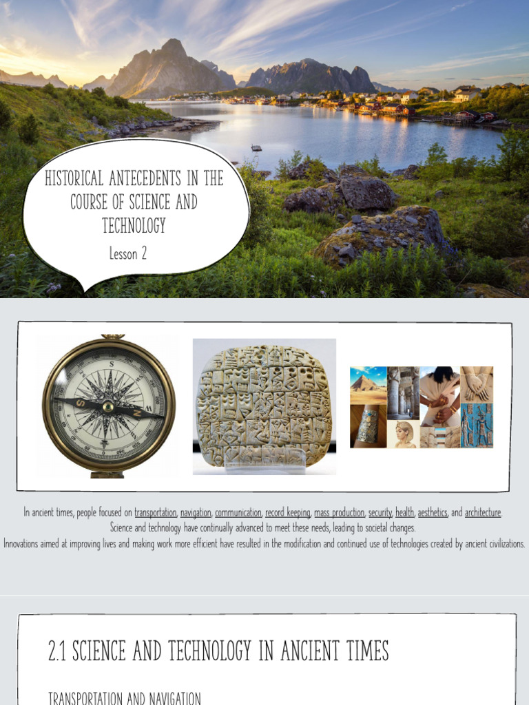 Lesson 2 Historical Antecedents in The Course of Science and Technology ...