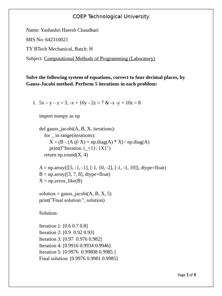CMP 3 | PDF | Numerical Analysis | Mathematics Of Computing