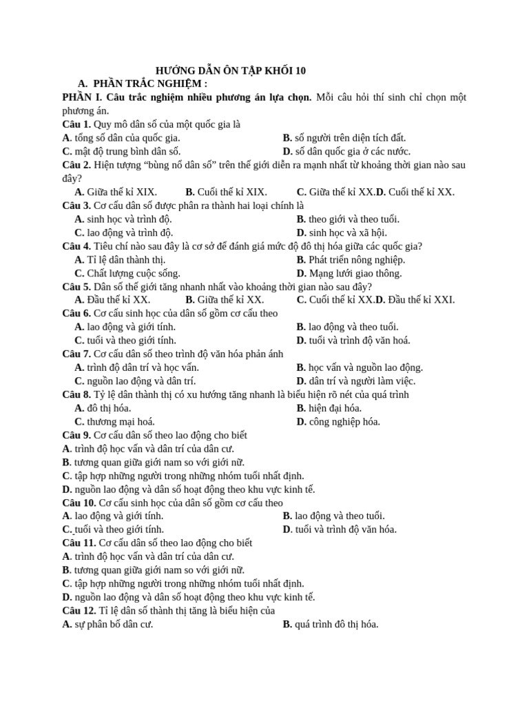 DL10 HS GK2 2025 HƯỚNG DẪN ÔN TẬP | PDF