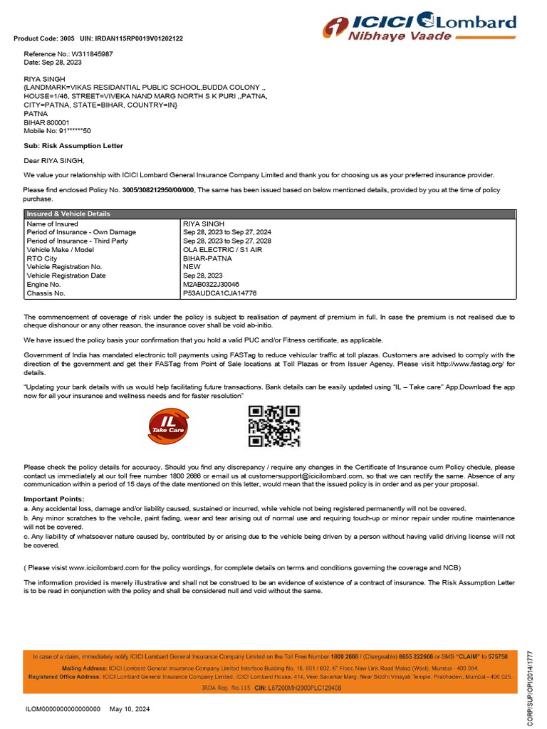 Policy | PDF | Insurance | Pro Rata